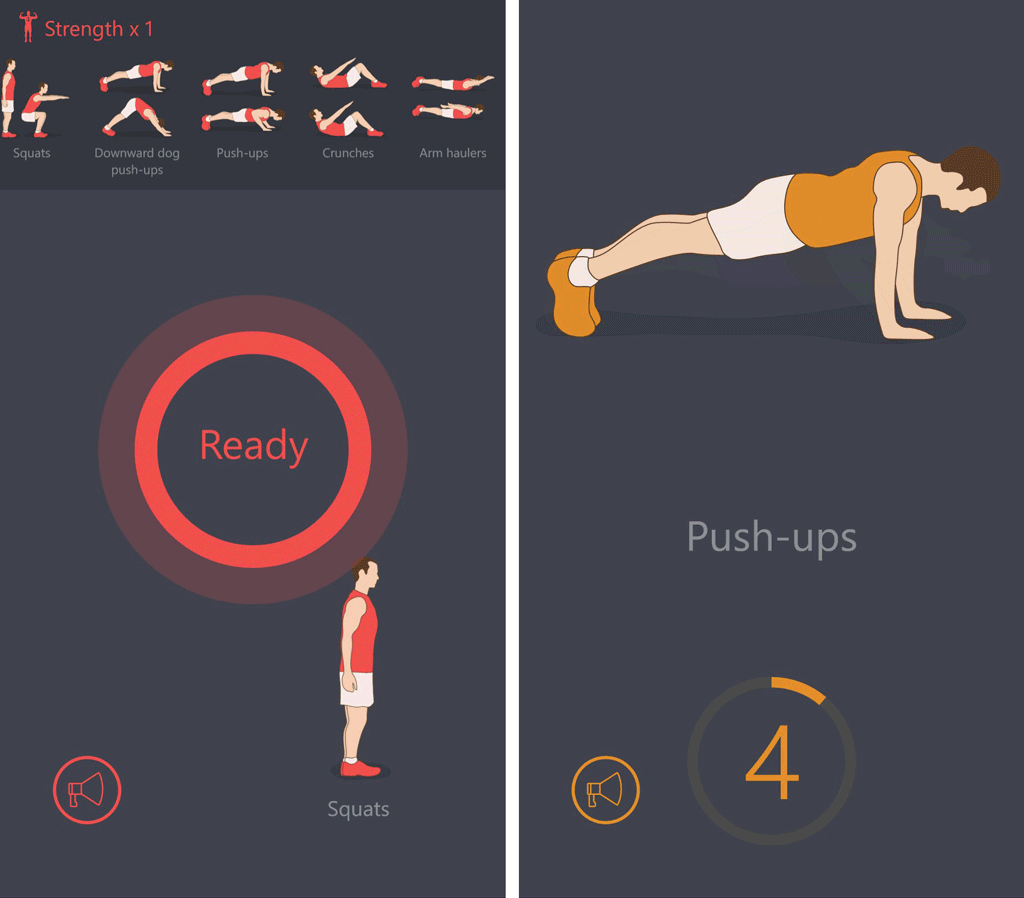 Complete a quick workout with the simple and beautiful #7 WorkOut app ...