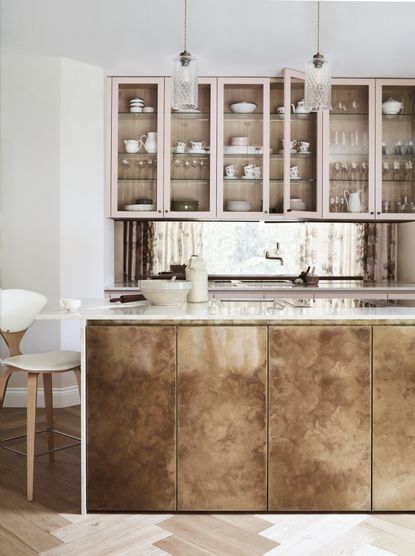 10 Glass Kitchen Cabinet Ideas to Make a Space Feel Bigger | Livingetc