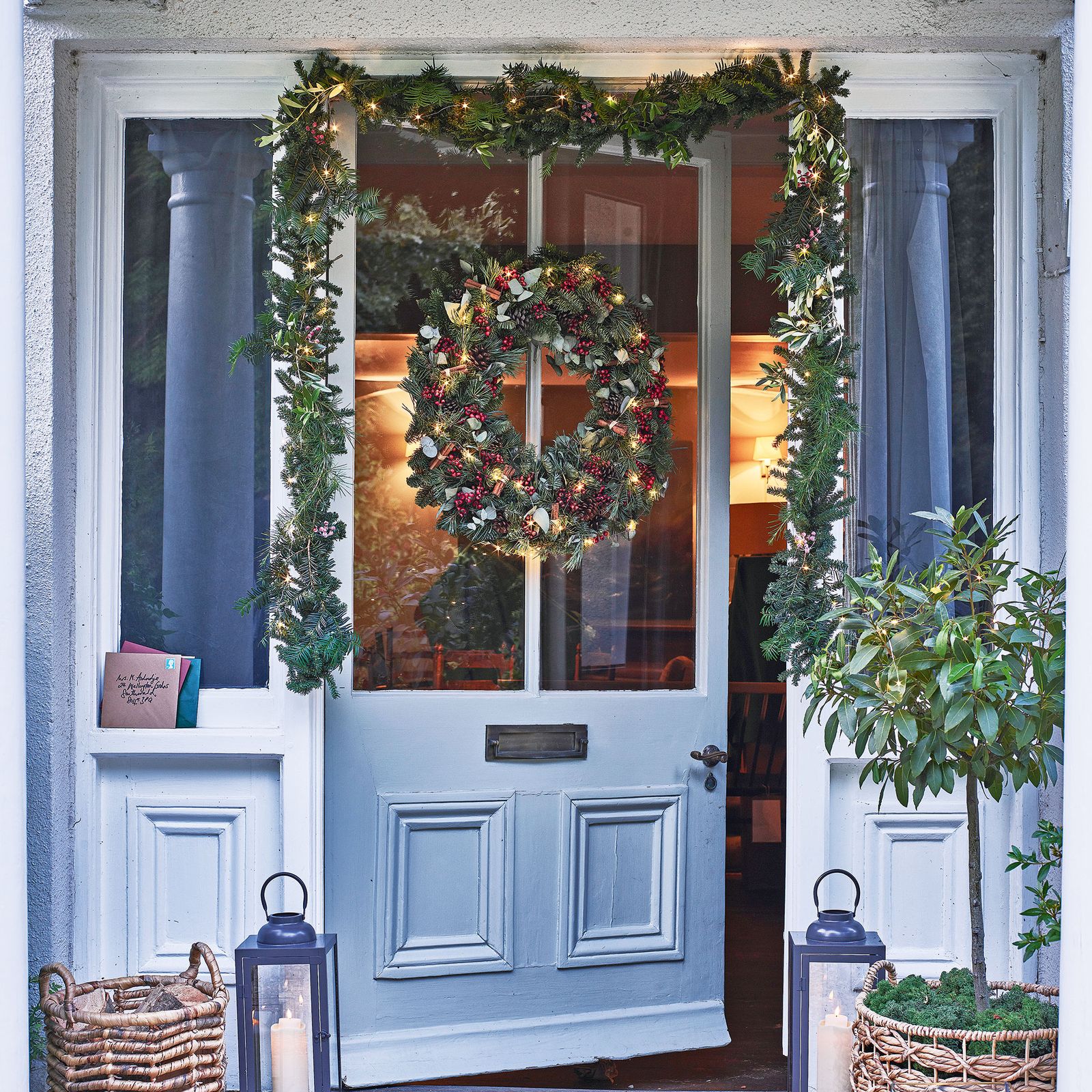 How to hang a garland around your front door | Ideal Home