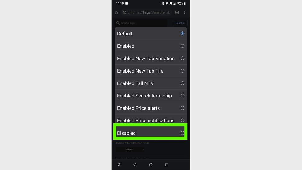 How to disable tab groups and grid view in Chrome for Android | Tom's Guide