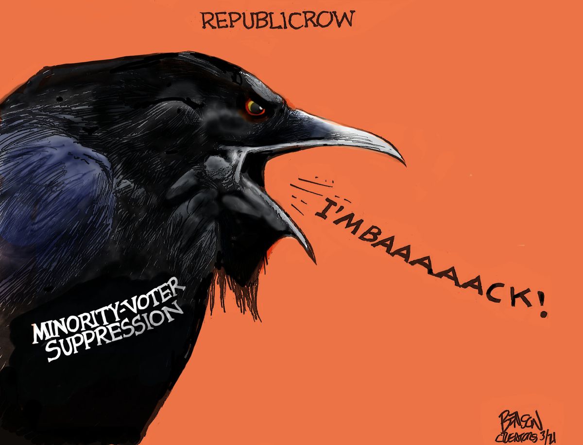 Political Cartoon U.S. gop georgia jim crow | The Week