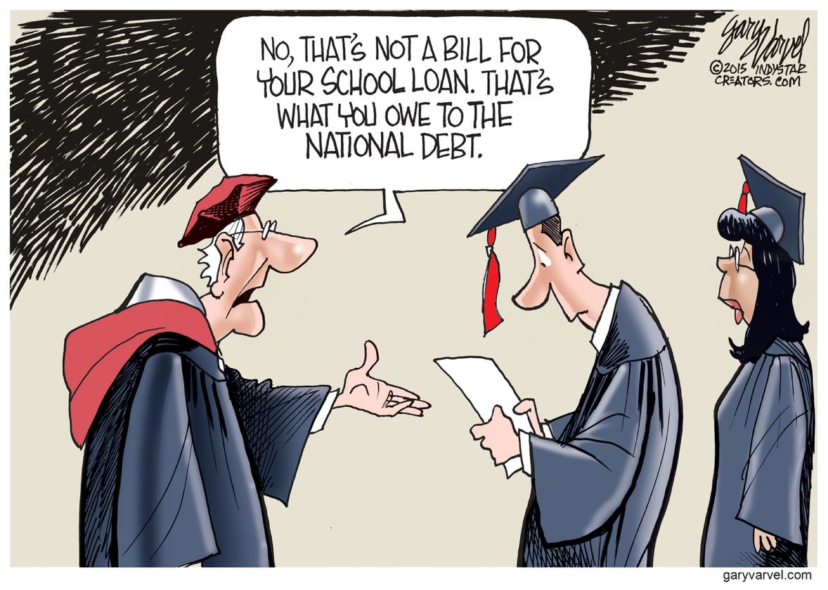 Editorial cartoon U.S. Education National Debt | The Week