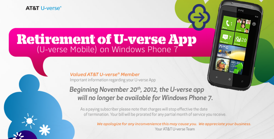 AT&T discontinues U-verse app for Windows Phone 7 | Windows Central
