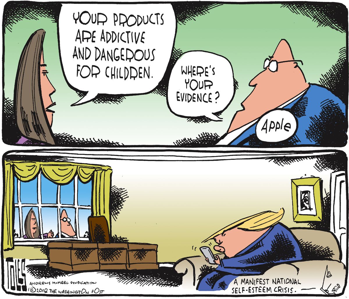Political cartoon U.S. Apple Trump tweets | The Week