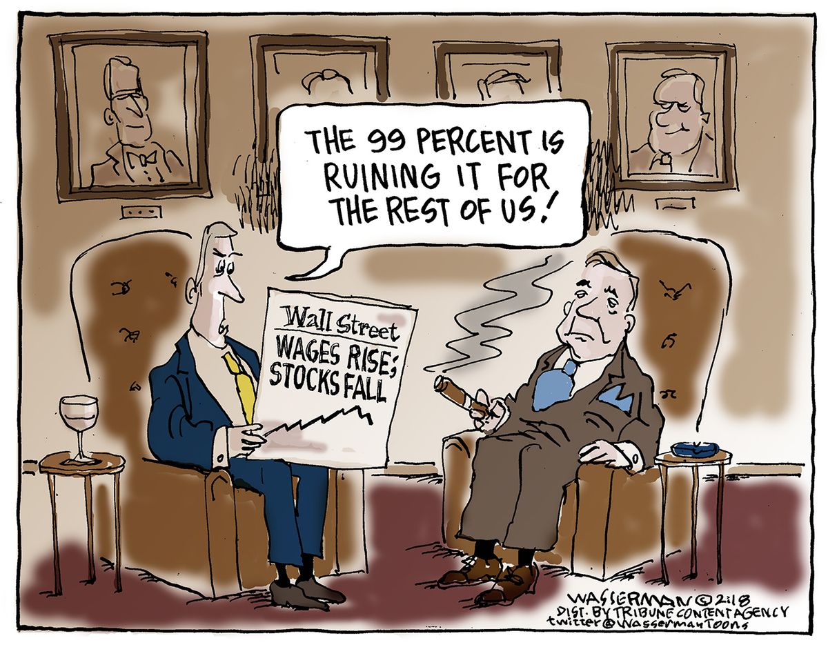 Political cartoon U.S. Stock market drop wealthy | The Week