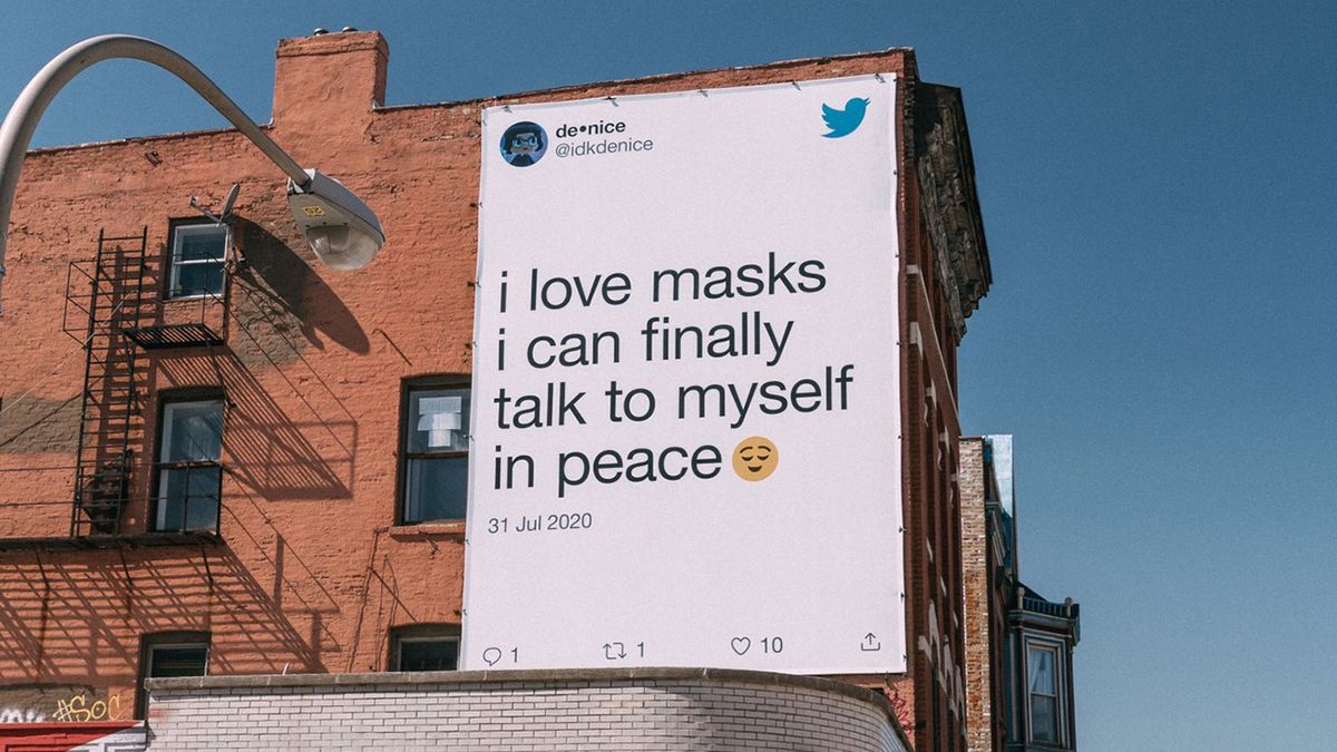 Tweets become billboards in witty face mask campaign | Creative Bloq