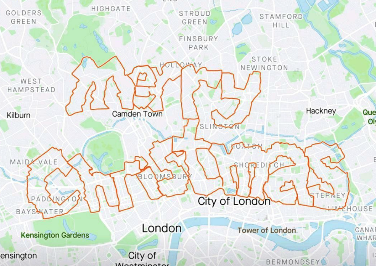 The king of Strava art is back with another amazing Christmas drawing ...