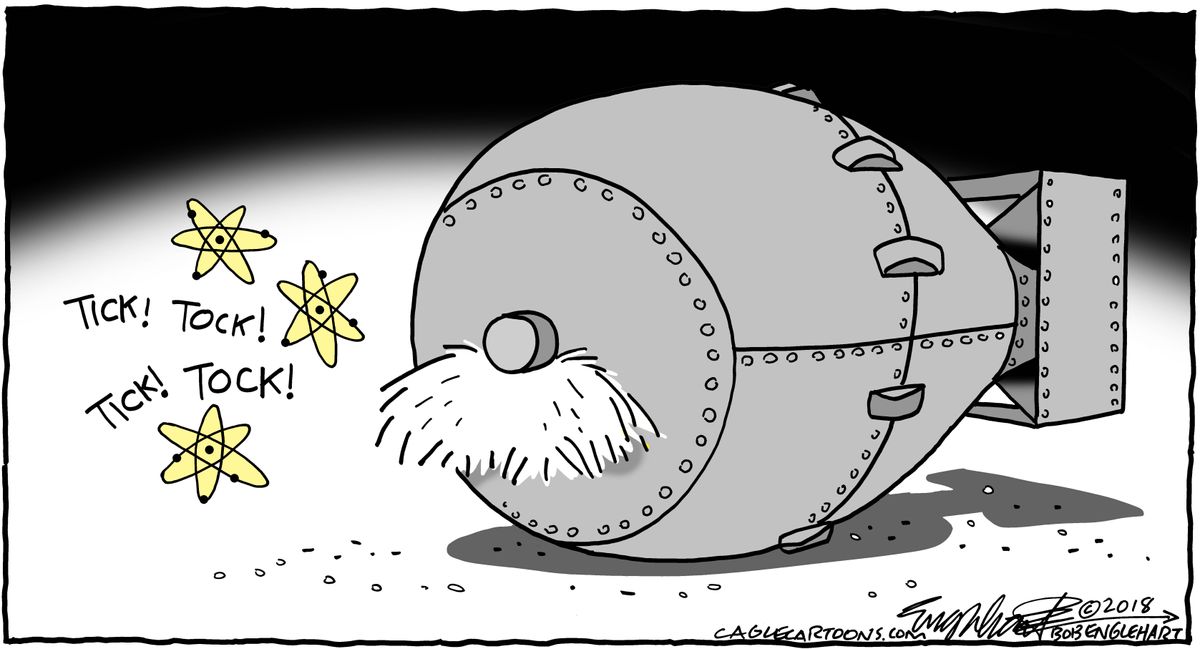 Political cartoon U.S. John Bolton nuclear war bomb | The Week