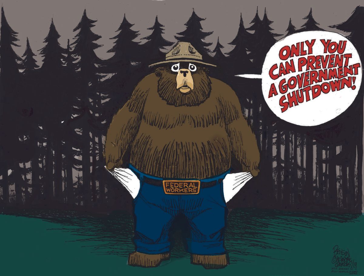Political cartoon U.S. government shutdown federal workers | The Week