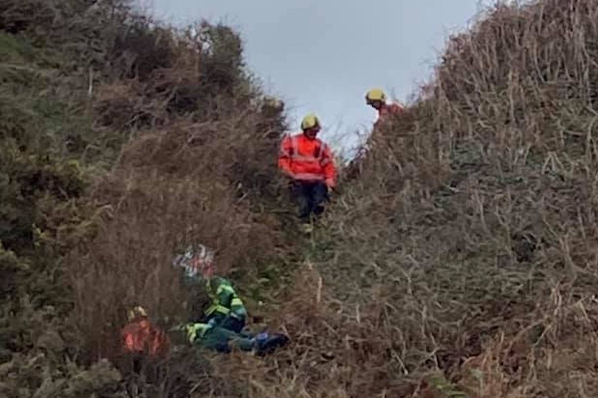Charity cyclist rescued after falling 20ft near cliff edge | Cycling Weekly