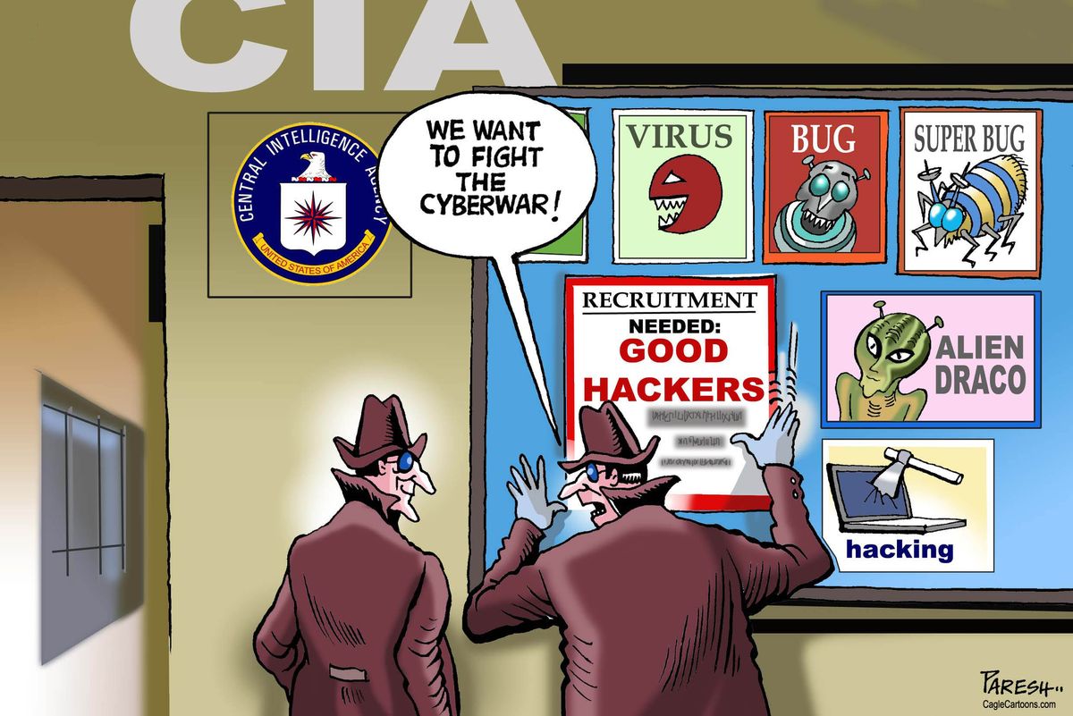 Political cartoon U.S. CIA hackers | The Week