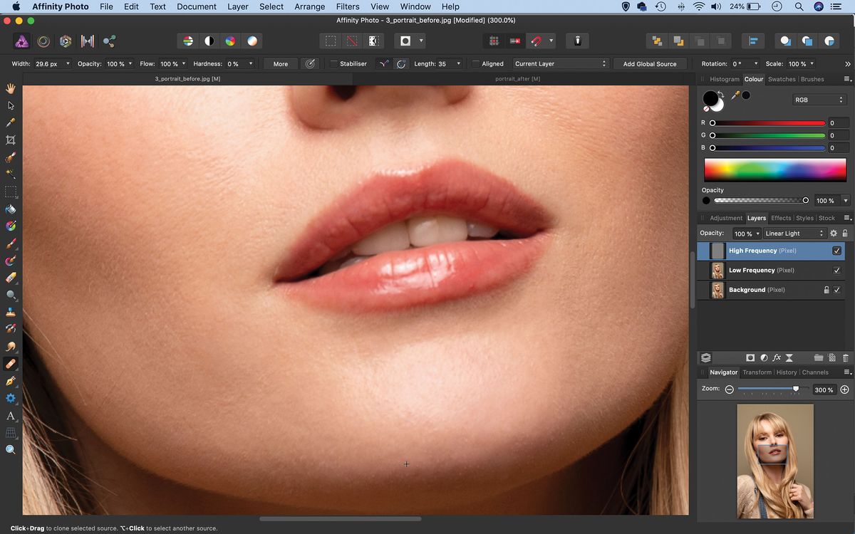 Clean up skin the easy way in Affinity Photo: portrait enhancement made ...