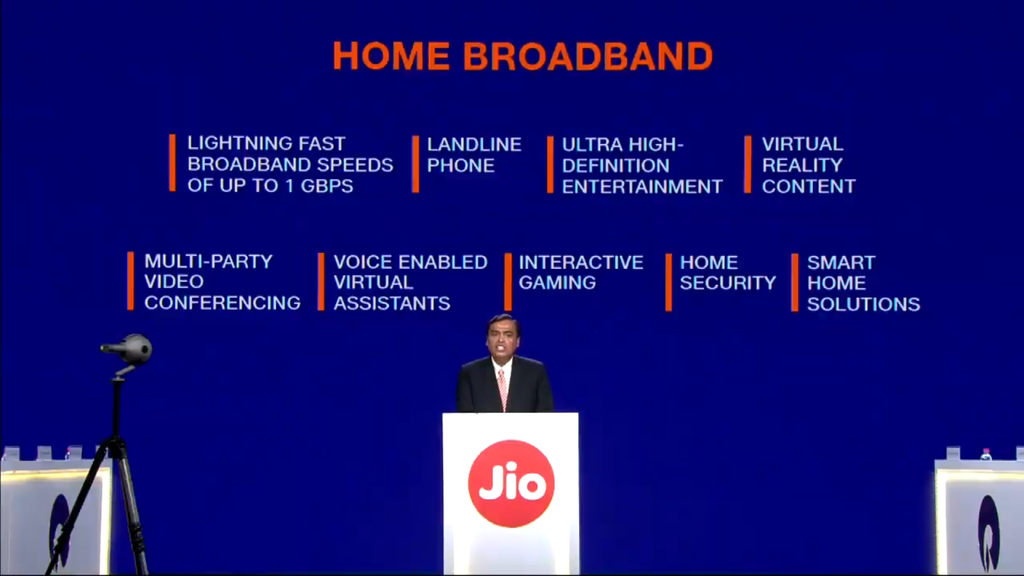 Reliance Jio Fiber with broadband speeds upto 1Gbps to be commercially ...