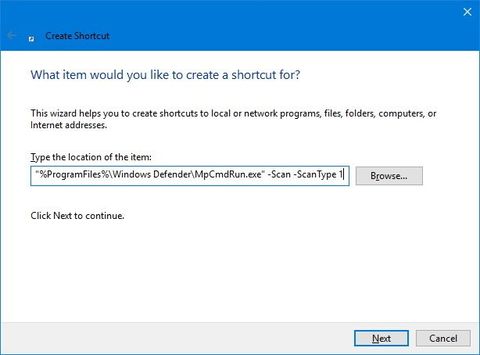 How to create shortcuts to start a Windows Defender scan on Windows 10 ...