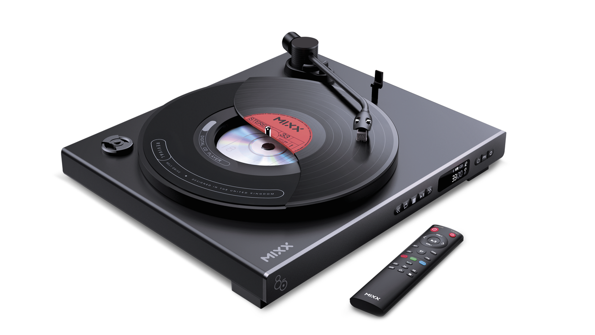 This 2-in-1 automatic turntable has an integrated CD player in a design ...