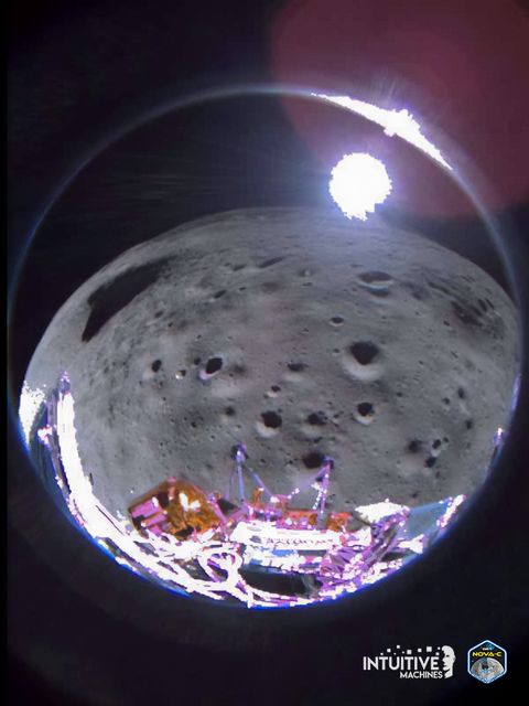Intuitive Machines' Odysseus moon lander beams home 1st photos from lunar surface | Space