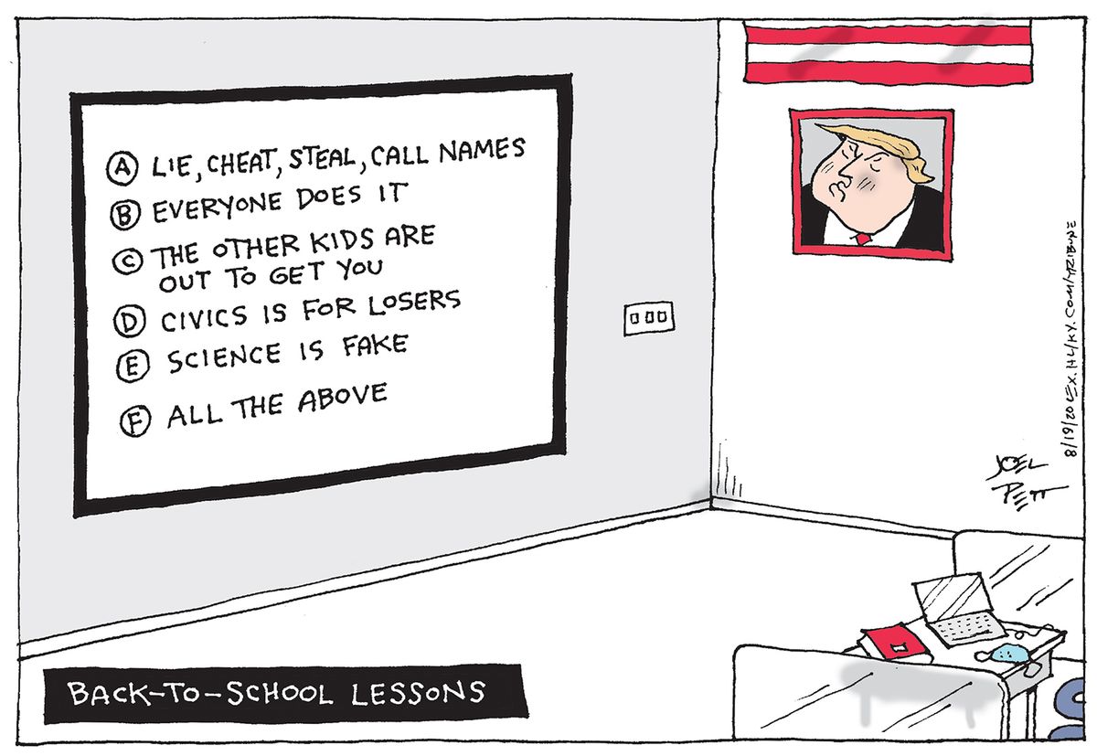 Political Cartoon U.S. Trump school lessons covid | The Week