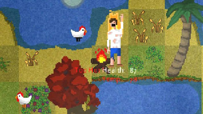 In this survival game the chickens are monsters and I am always on fire ...