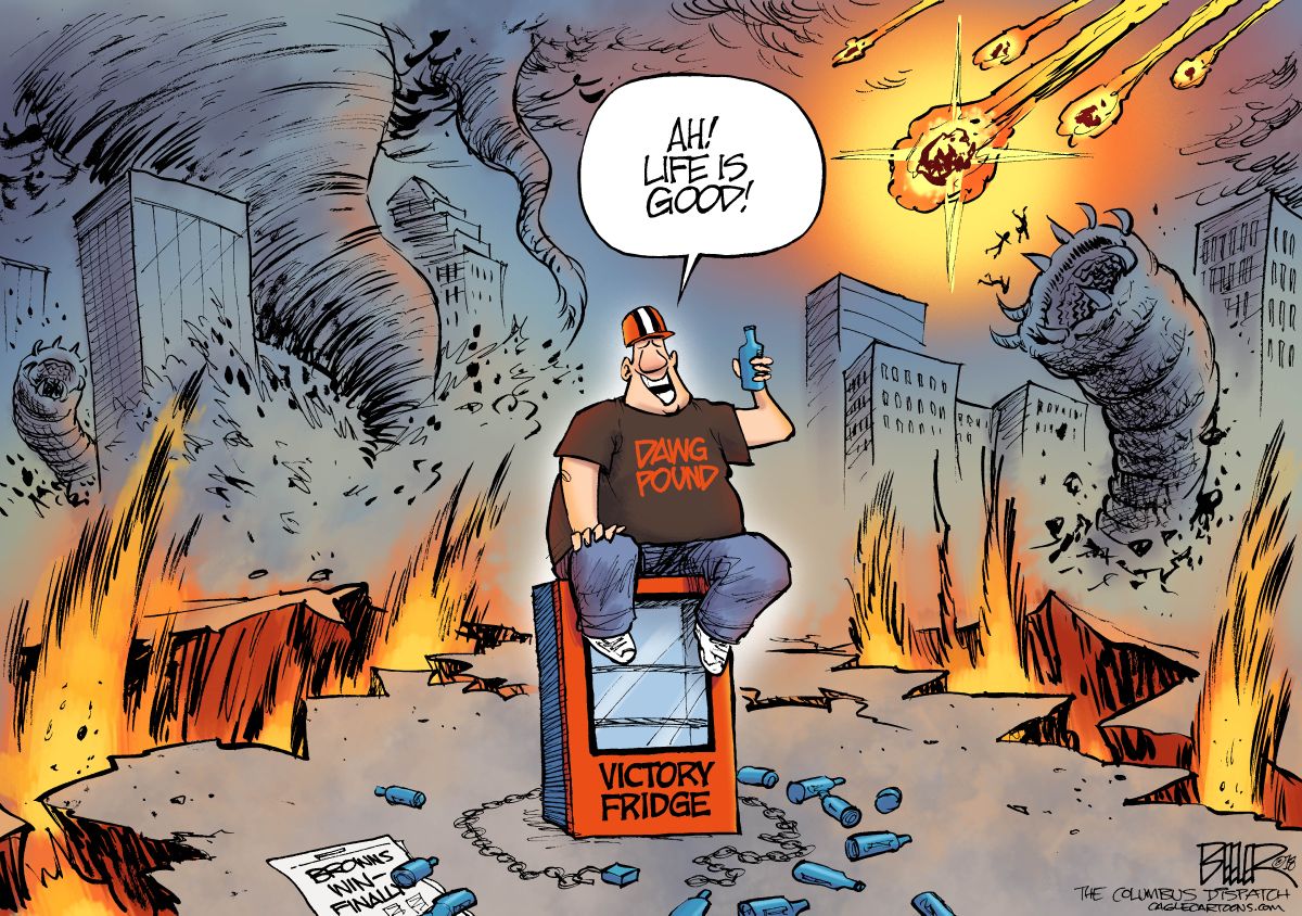 Editorial cartoon U.S. Cleveland Browns NFL win football | The Week