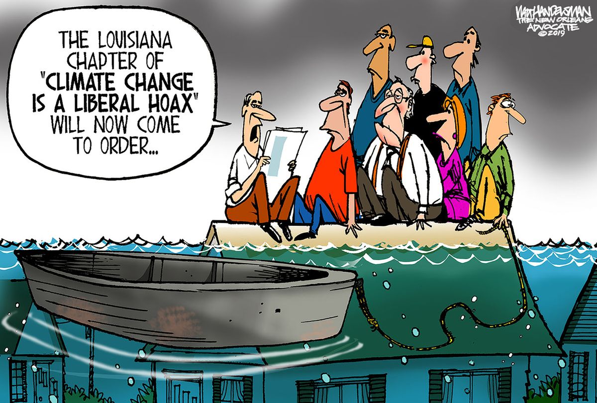 Political Cartoon U.S. Louisiana Climate Change Deniers Sea Level Rise ...