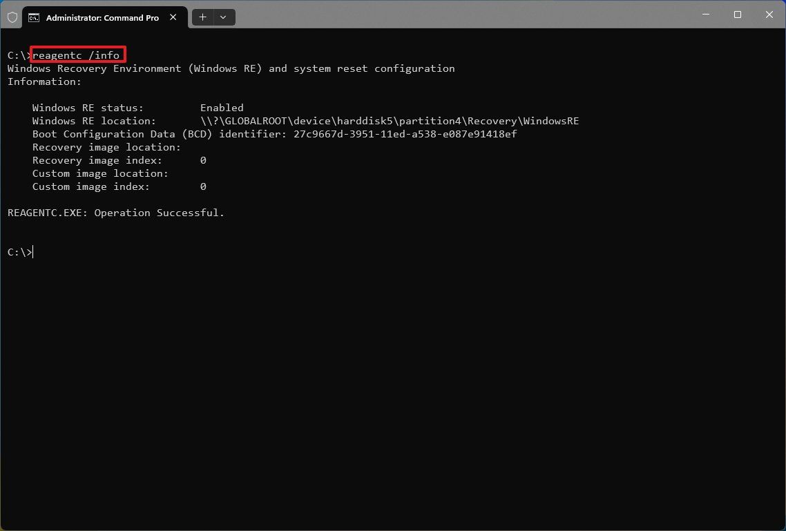 How to enable Windows Recovery Environment (WinRE) on Windows 11 and 10 ...
