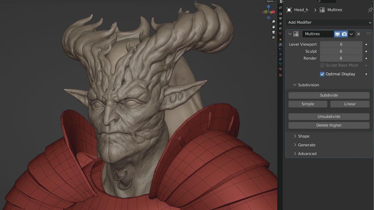 How to sculpt and texture a demonic bust in Blender and Substance 3D ...