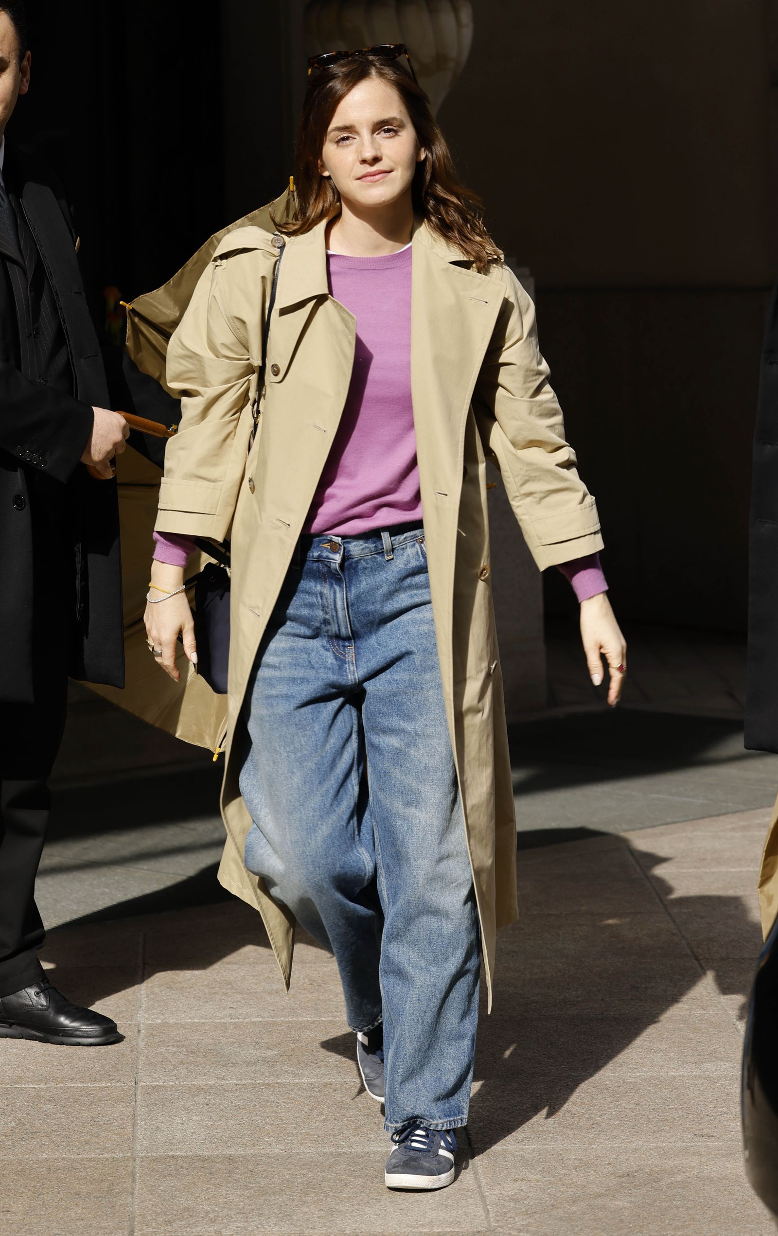 Emma Watson Styled Adidas Gazelle Trainers During Milan Fashion Week ...