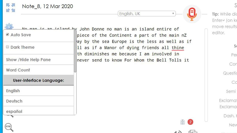 Speechnotes review | TechRadar