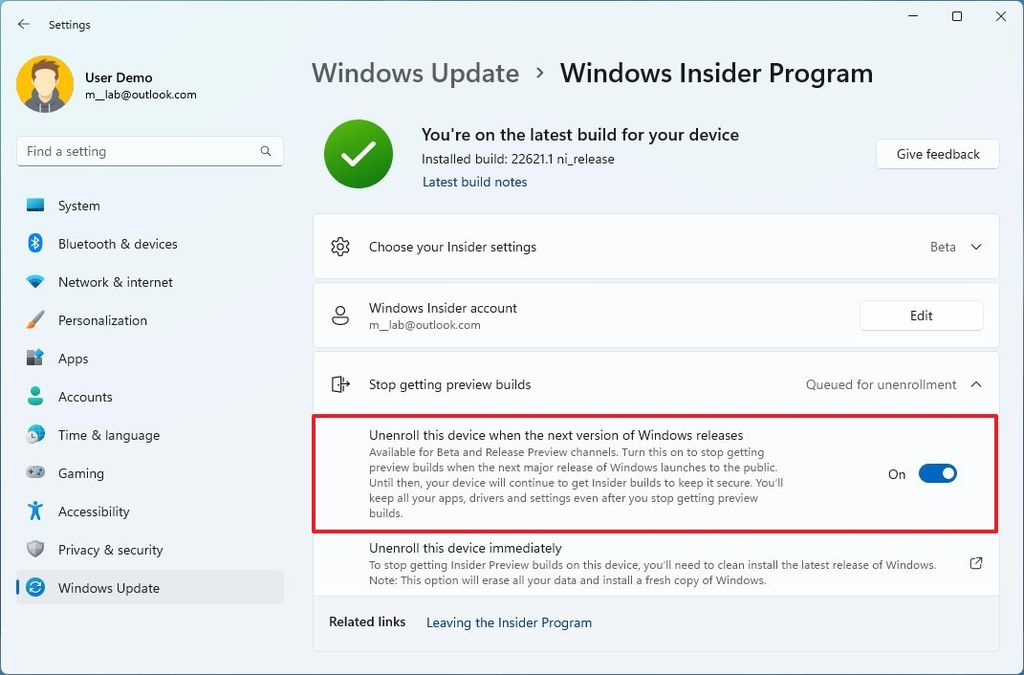 Why you should opt-out of the Insider Program after version 22H2 is ...