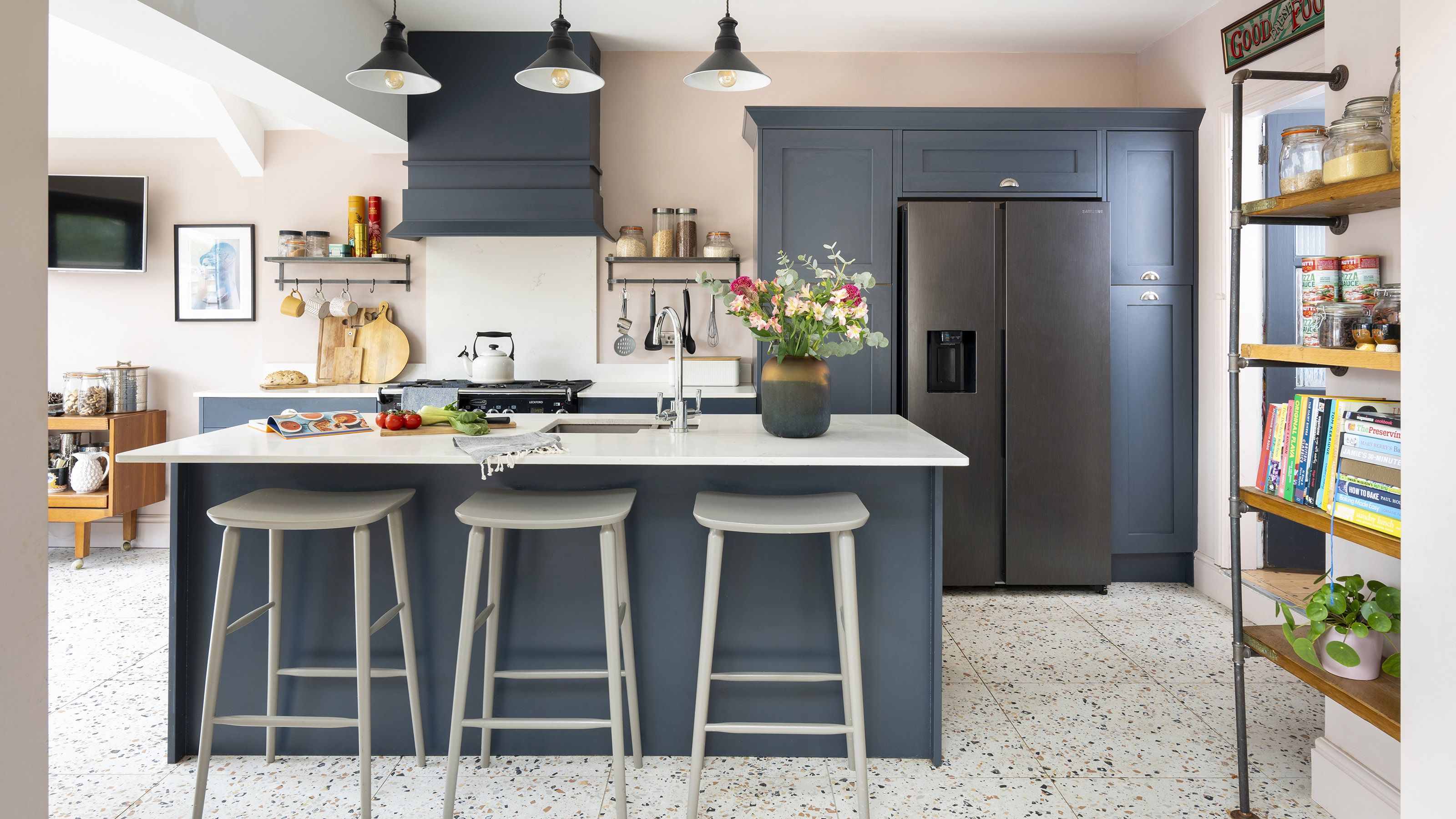 Navy Blue Kitchen Wall
