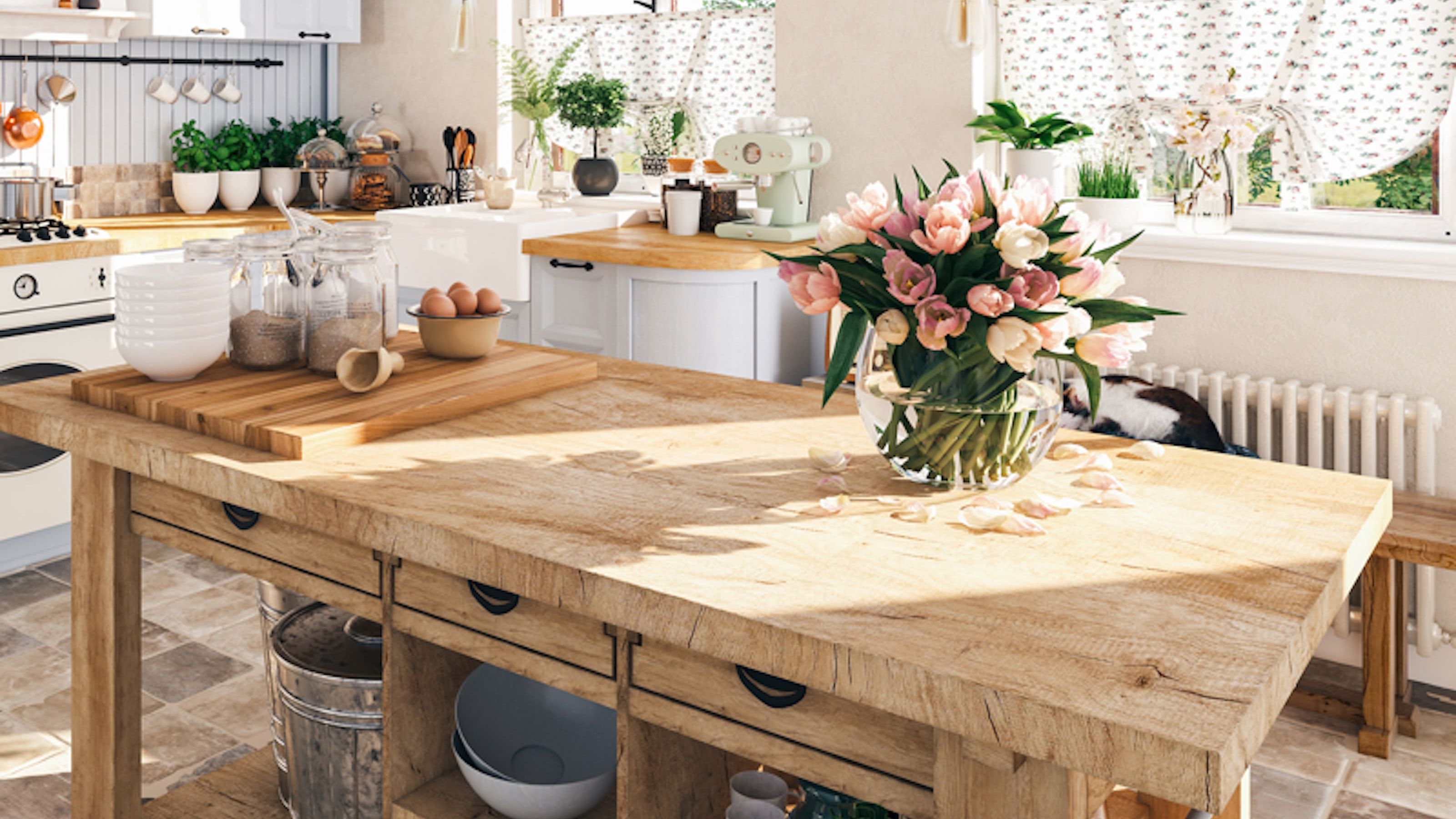 Narrow Kitchen Eating Area