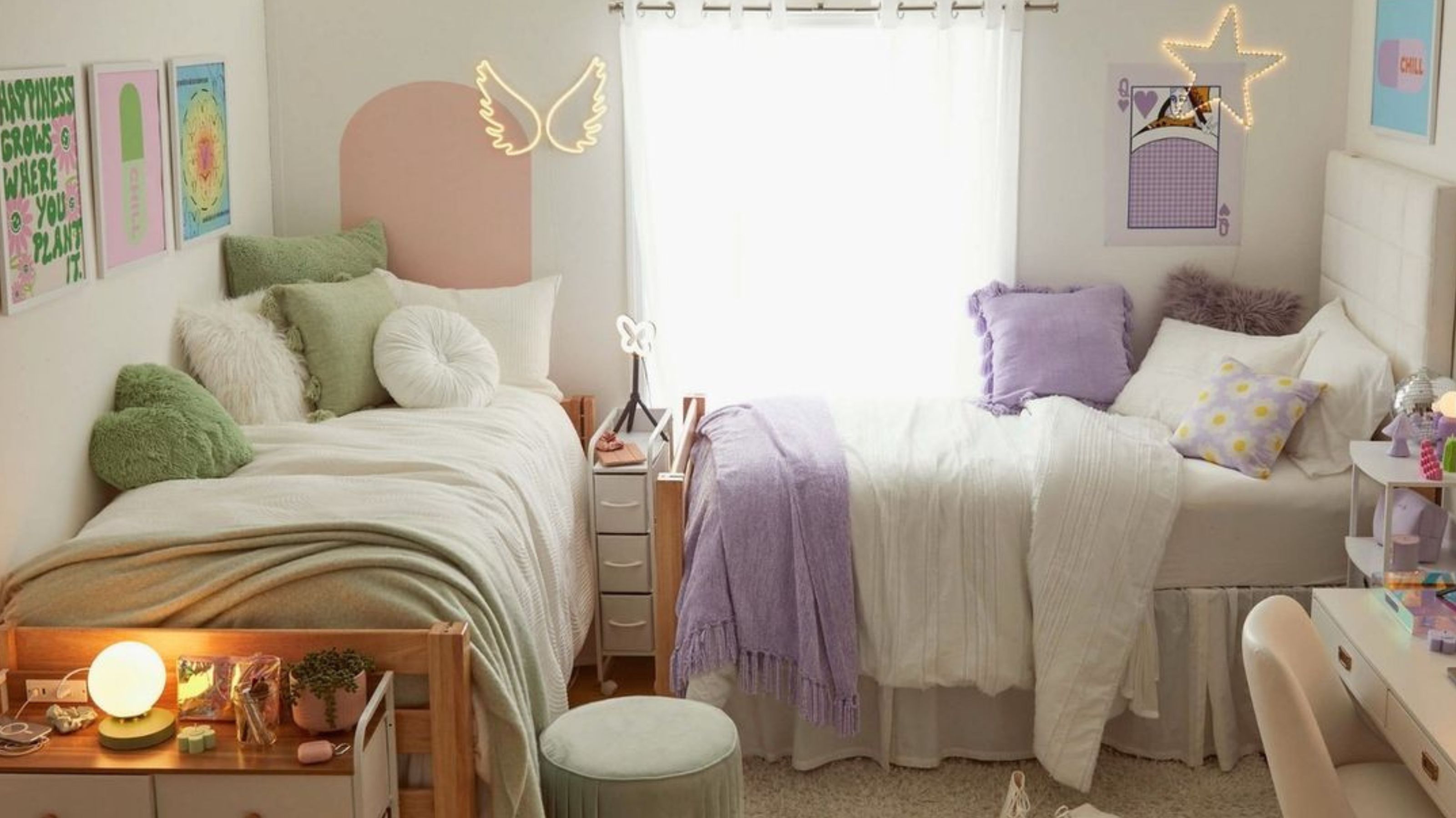 Dorm Room Ideas For Girls Two Beds