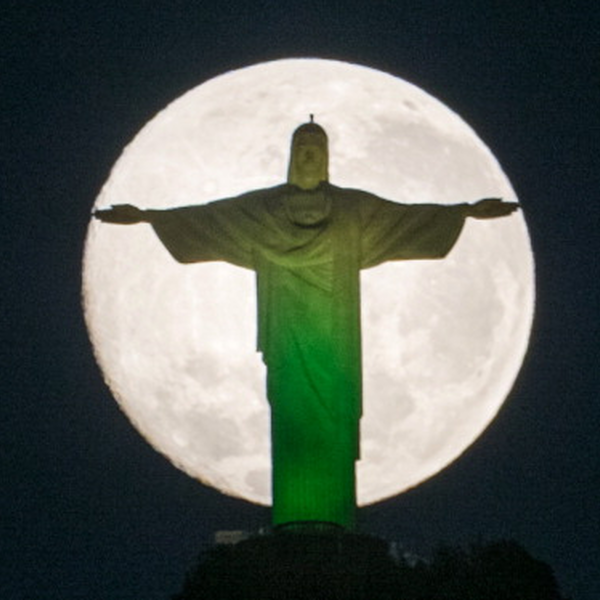 Christ The Redeemer Statue Moon