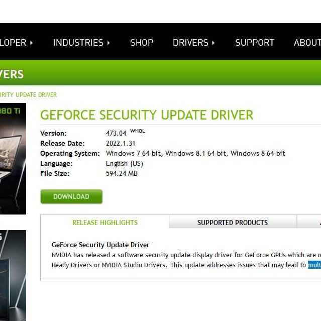 Nvidia Released A Security Patch For Its Geforce