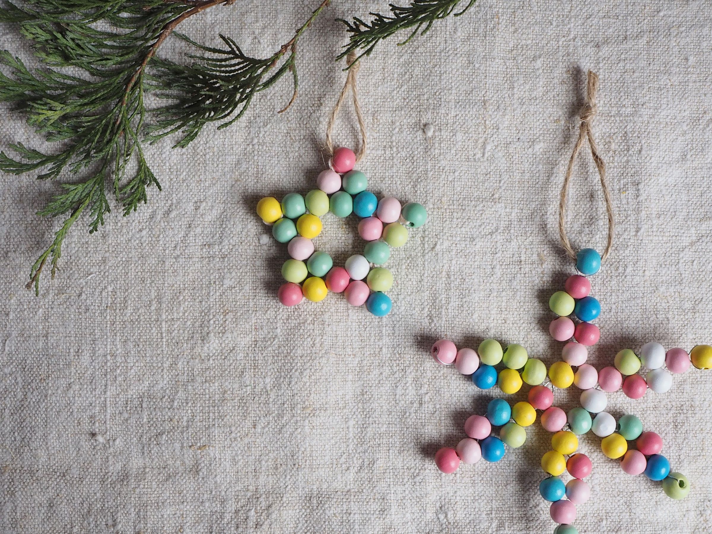 Christmas Star Holly Star Handmade Beaded Christmas