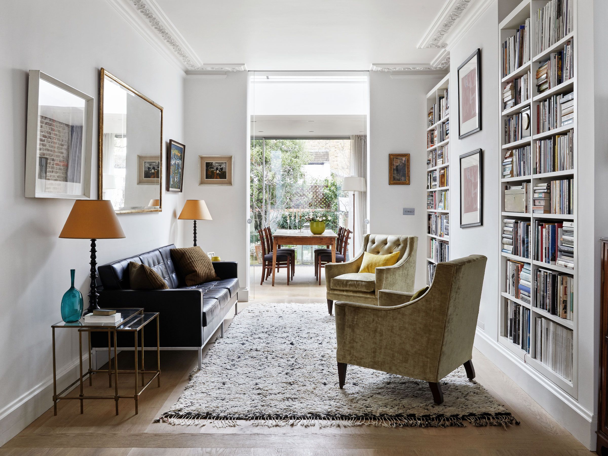 Home Library Design Ideas Small Black Shelving