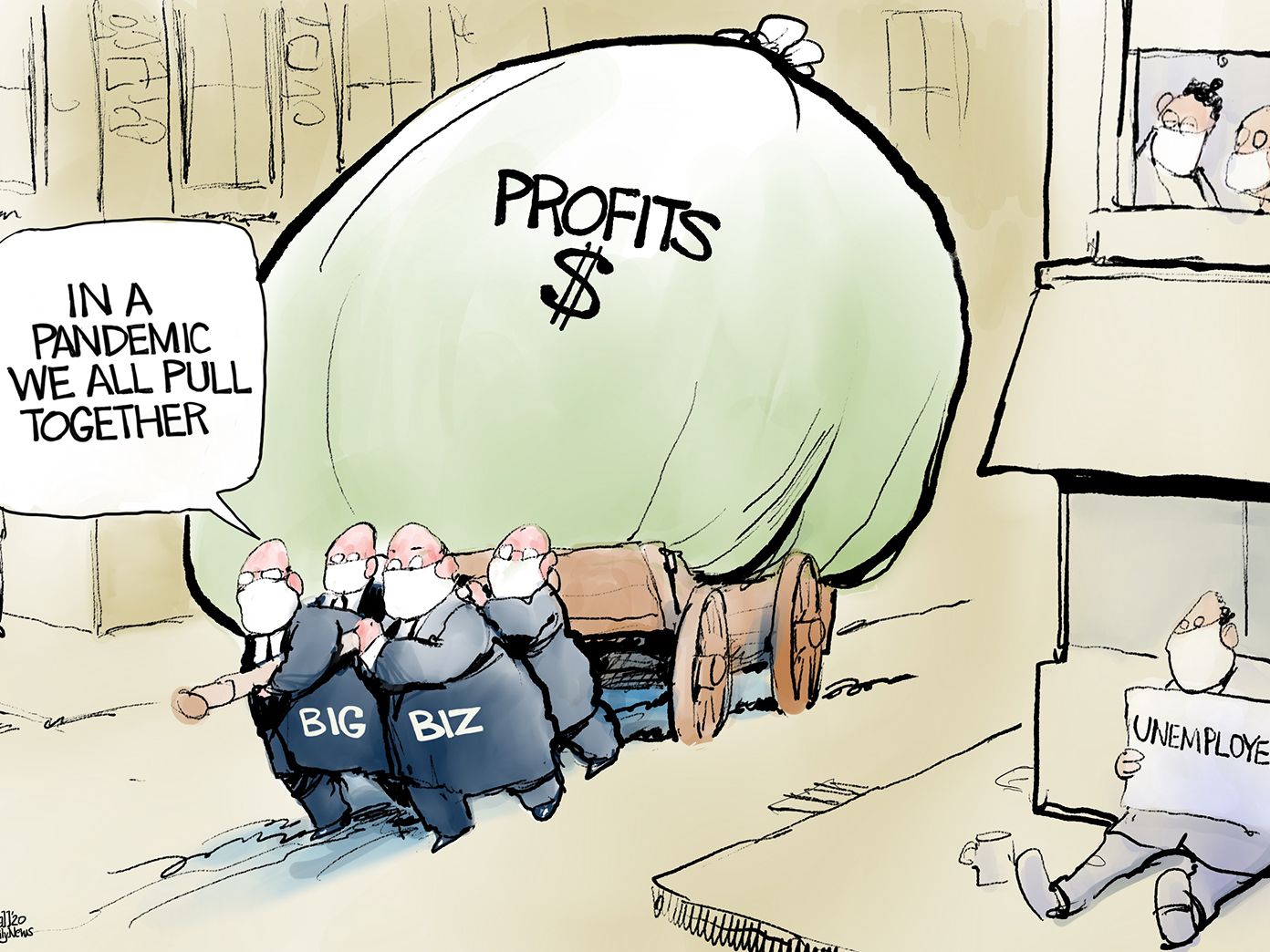 Big Business Political Cartoon Government Control