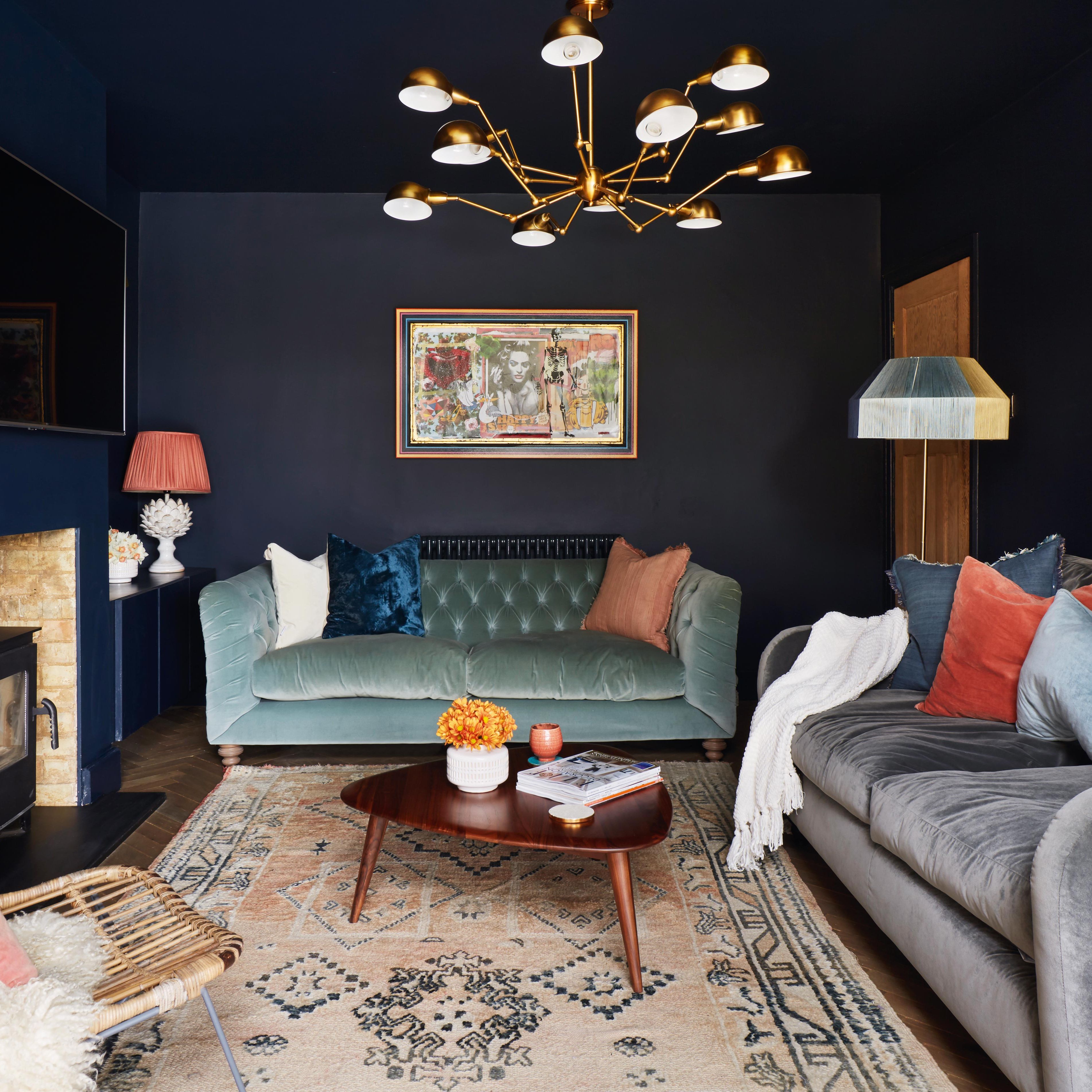 Navy Blue Walls Living Room Bubby And Bean