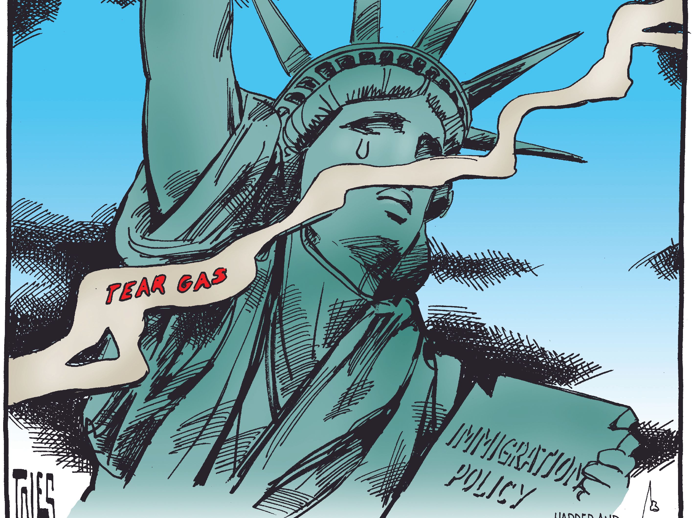 Statue Of Liberty Immigration Cartoon