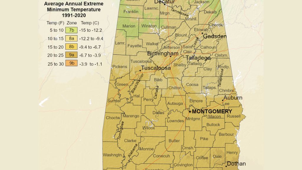 Alabama Hardiness Zone Map Buy The Best Trees That Will Grow In USDA