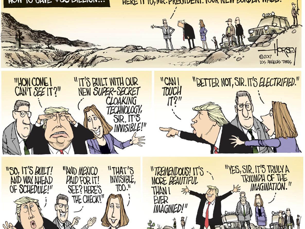 Funny Trump Mexican Wall Cartoons Border Wall Cartoons And Comics