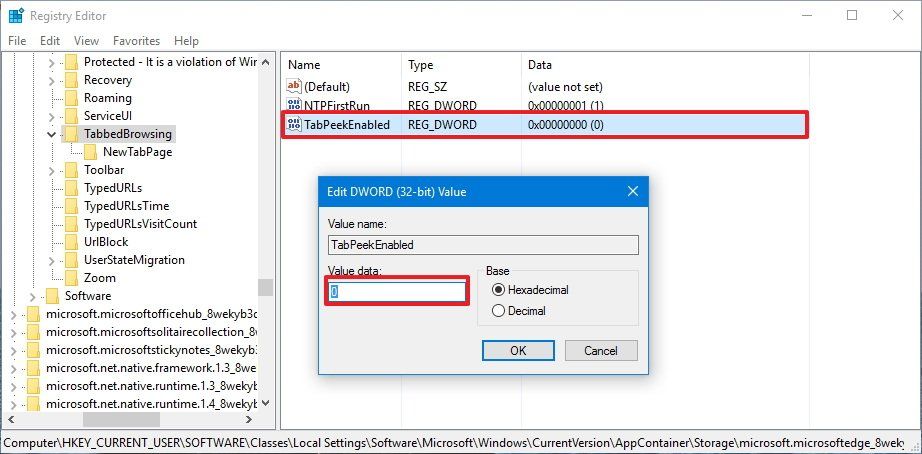 How to disable tab preview on Microsoft Edge on Windows 10 | Windows ...