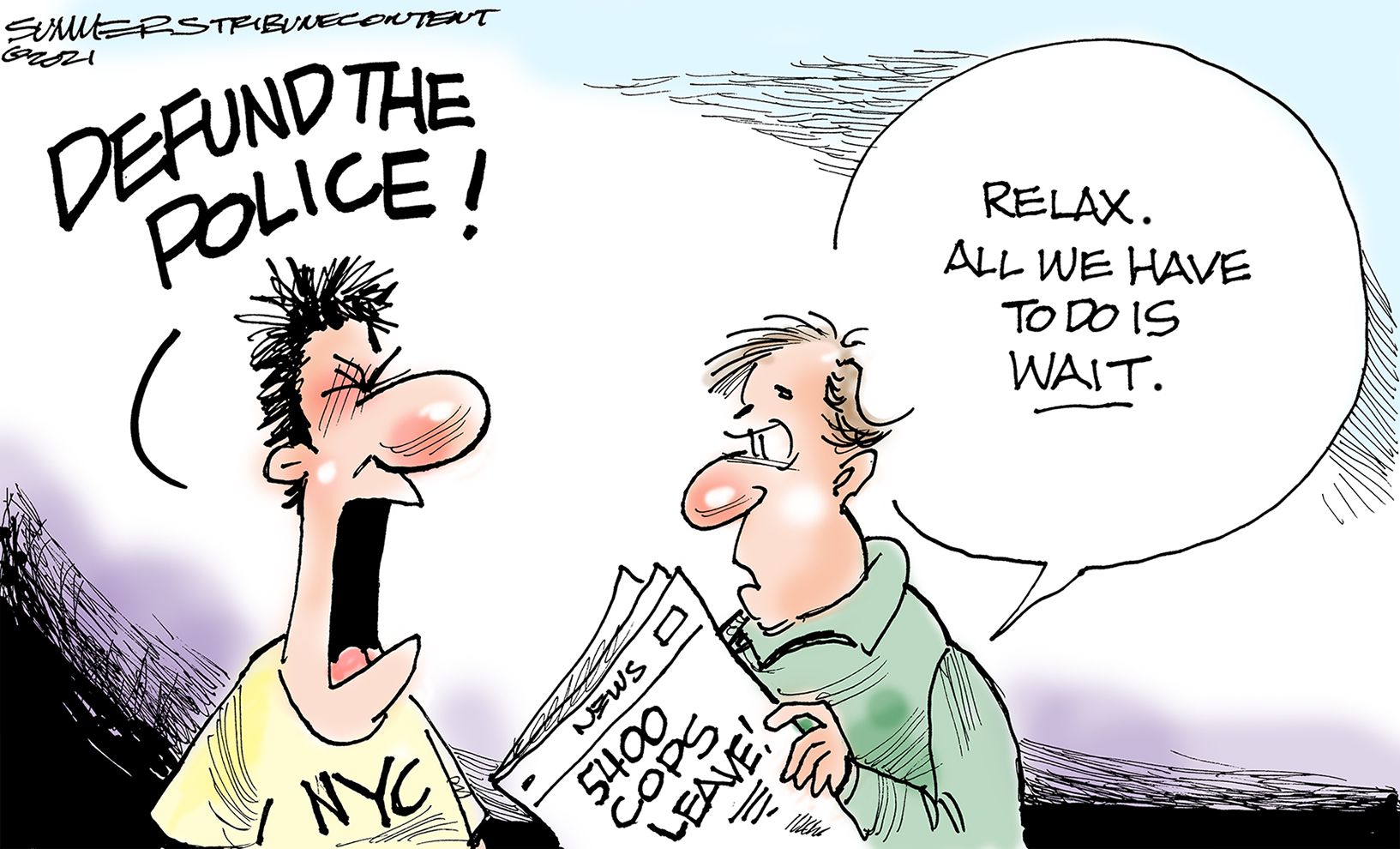 Editorial Cartoon U.S. defund police | The Week