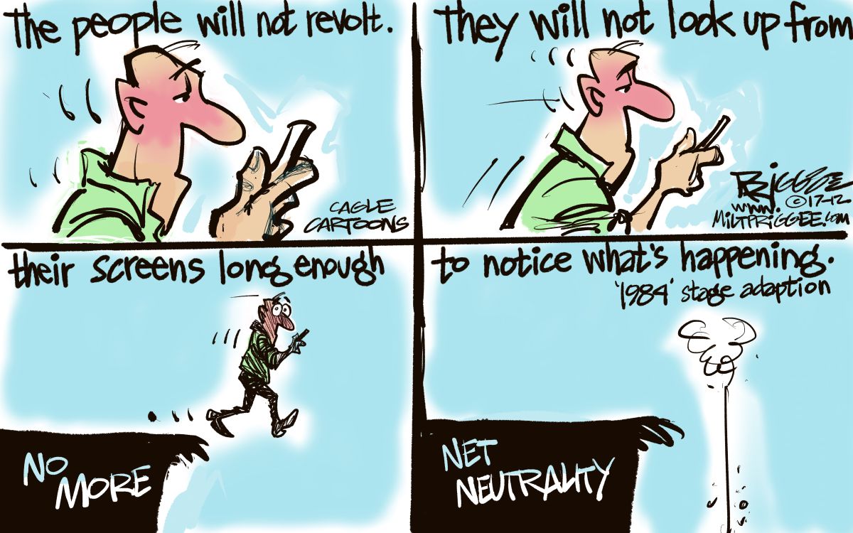 Political cartoon U.S. net neutrality 1984 | The Week