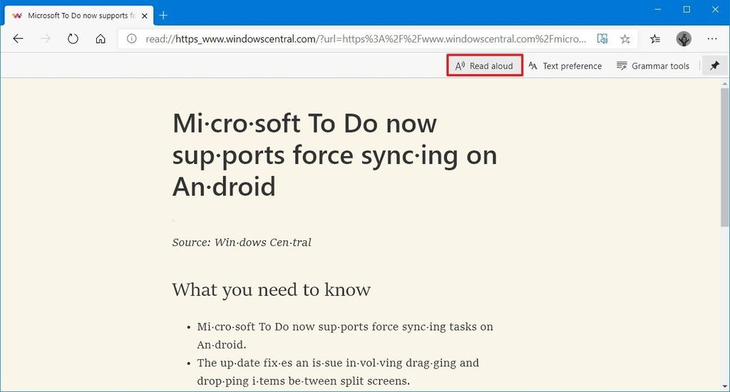 How to use immersive reader on the new Microsoft Edge browser | Windows ...
