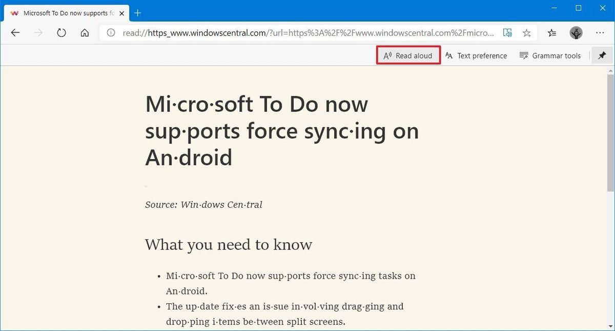 How to use immersive reader on the new Microsoft Edge browser | Windows ...