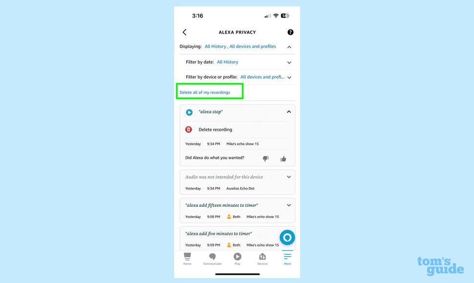 How to Clear Your Alexa History and Delete Recordings | Tom's Guide