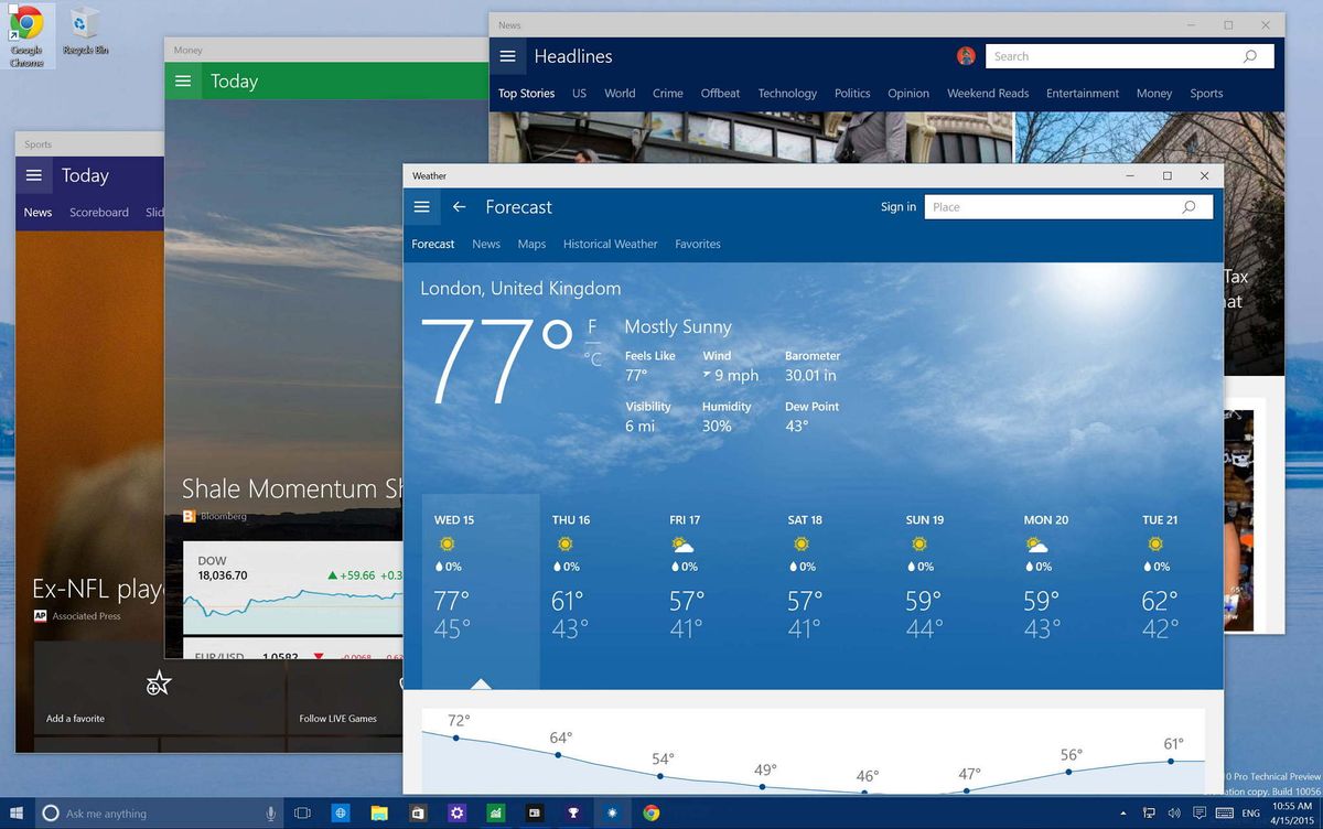 Windows 10 build 10056 unveils updated MSN apps with new UI and ...
