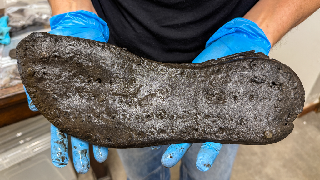8 ancient Roman shoes of 'exceptional size' discovered at Roman fort ...