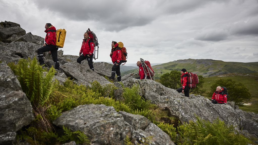 What do mountain rescue team members wear on operations? | Advnture